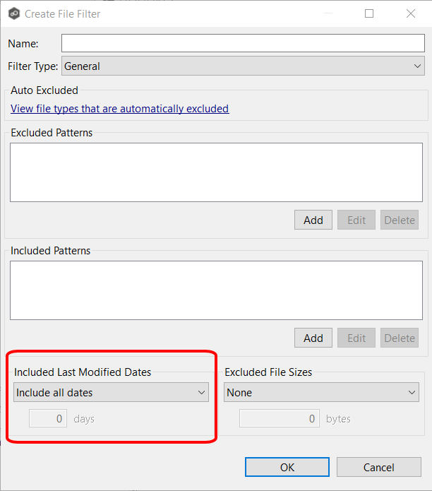 Use the Include Last Modified Dates file filter option