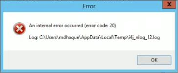 PMC or Agent installation error: An internal error occurred (error code ...